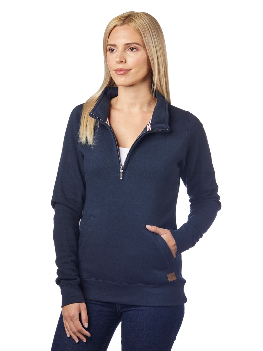 Ladies Rockridge Quarter-Zip Cotton Fleece Pullover Ladies Rockridge Quarter-Zip Cotton Fleece Pullover